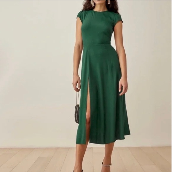 Reformation | Dresses | Reformation Gavin Dress In Emerald | Poshmark